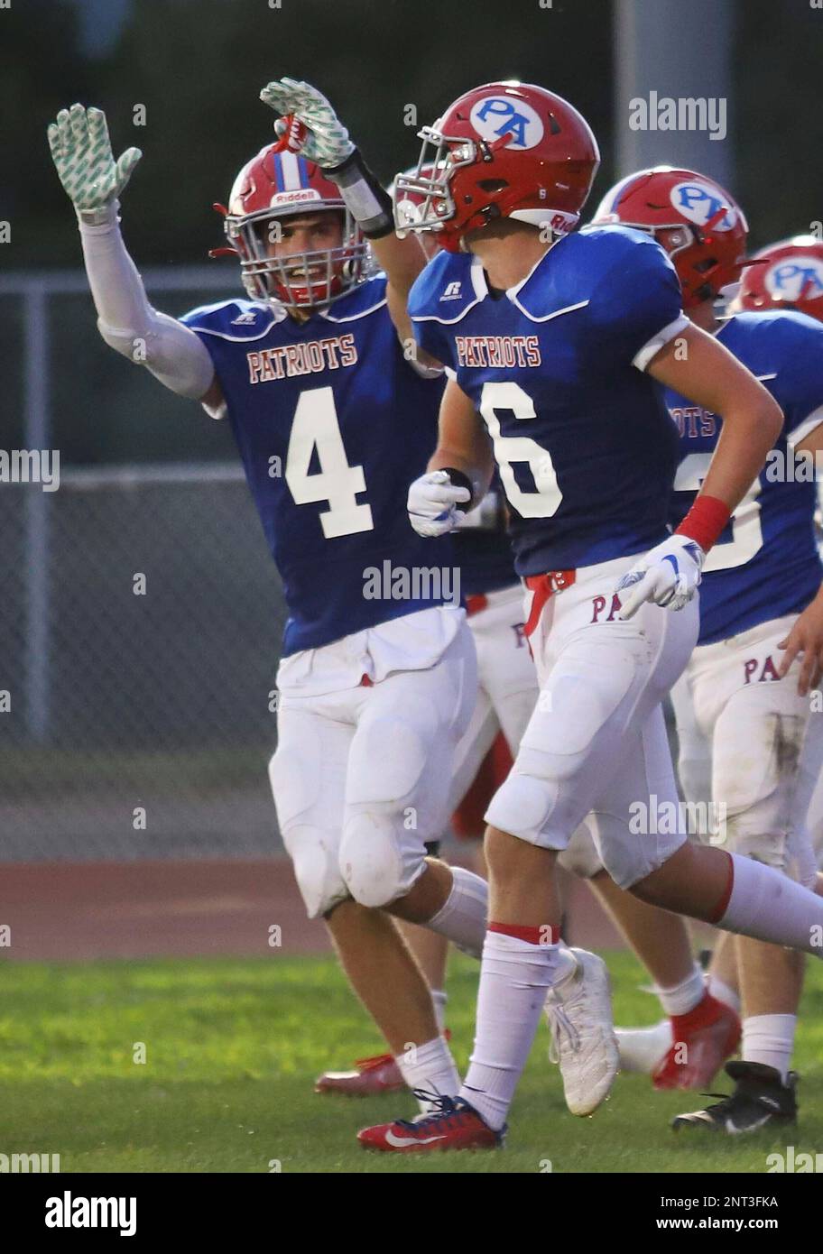 Pittston Areas Brennan Higgins waves his arms in homage to teammate ...