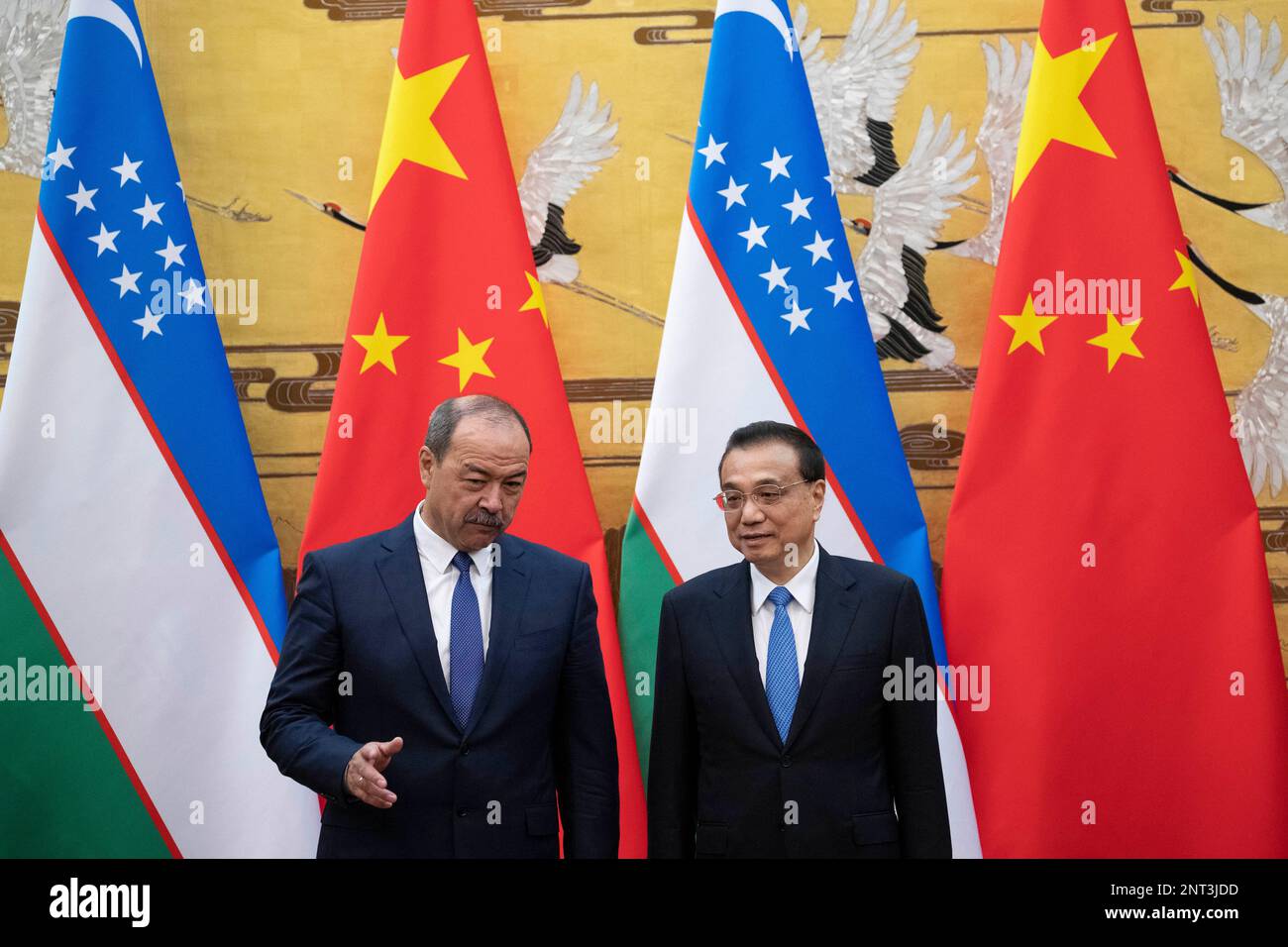 Prime Minister of Uzbekistan Abdulla Nigmatovich Aripov, left, and ...