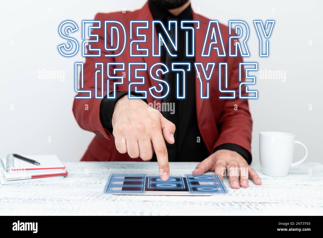 Handwriting text Sedentary Lifestyle. Internet Concept ways and means ...