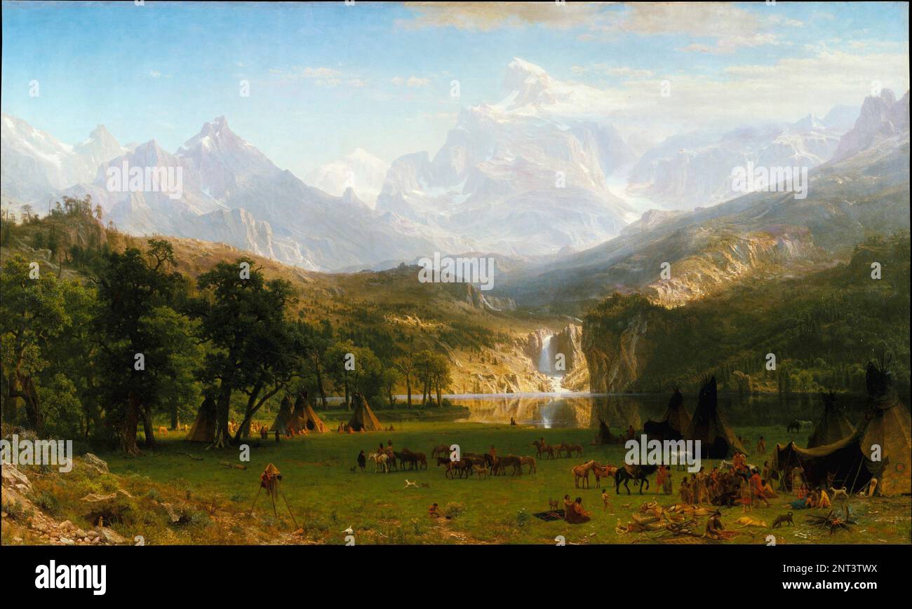 The Rocky Mountains, Lander's Peak. Albert Bierstadt. 1863 Stock Photo ...