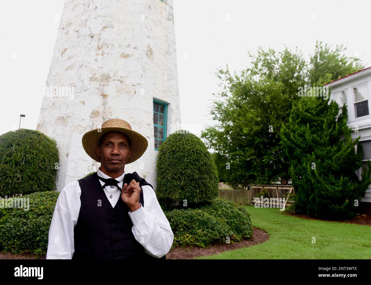 Philip Adderley poses for a portrait in front of the lighthouse at Fort ...