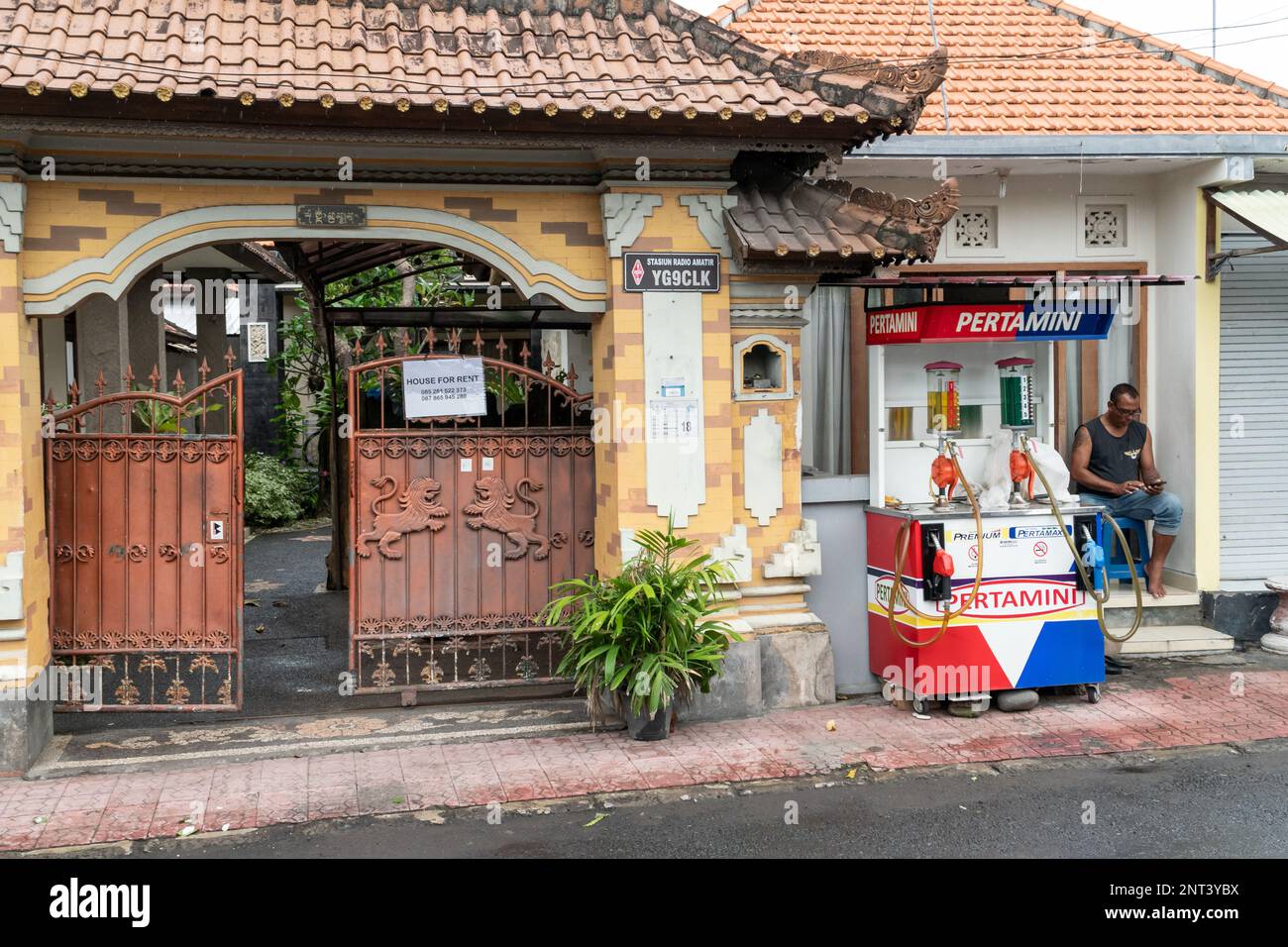 Bali, Indonesia - january 22, 2019: Retail gasoline sold in on the ...