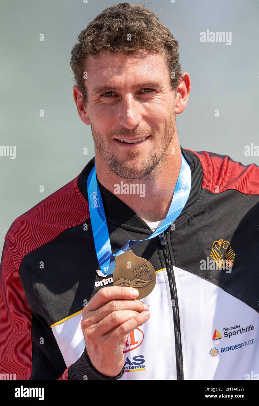 Gold medalist Sebastian Brendel of Germany poses during the medal ...