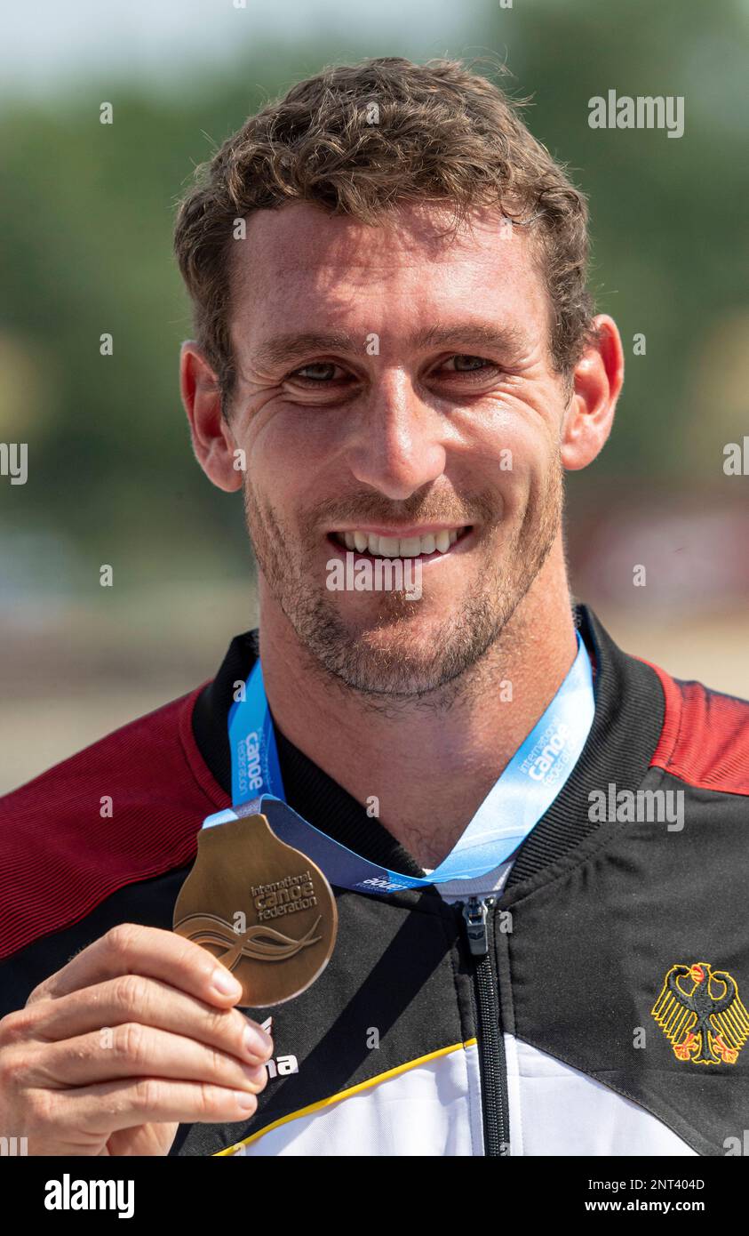 Gold medalist Sebastian Brendel of Germany poses during the medal ...