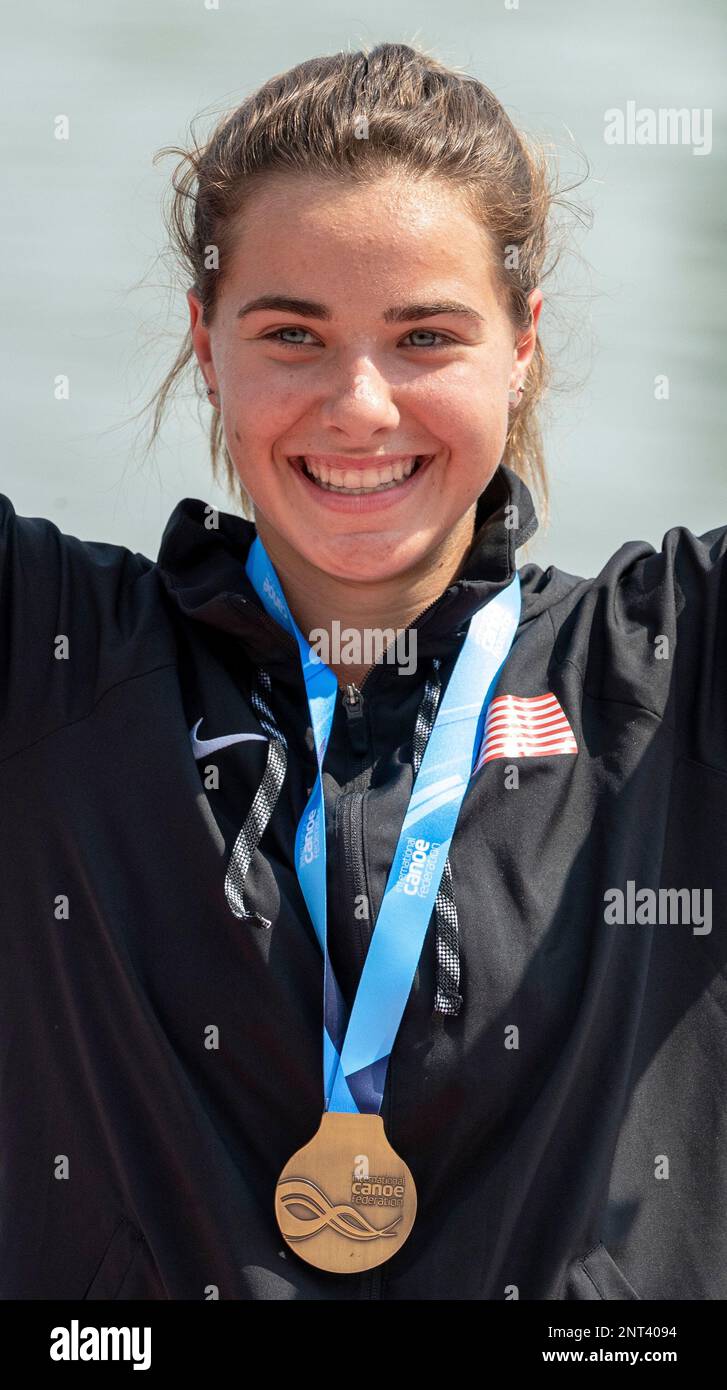 Gold medalist Nevin Harrison of the US celebrates during the medal ...