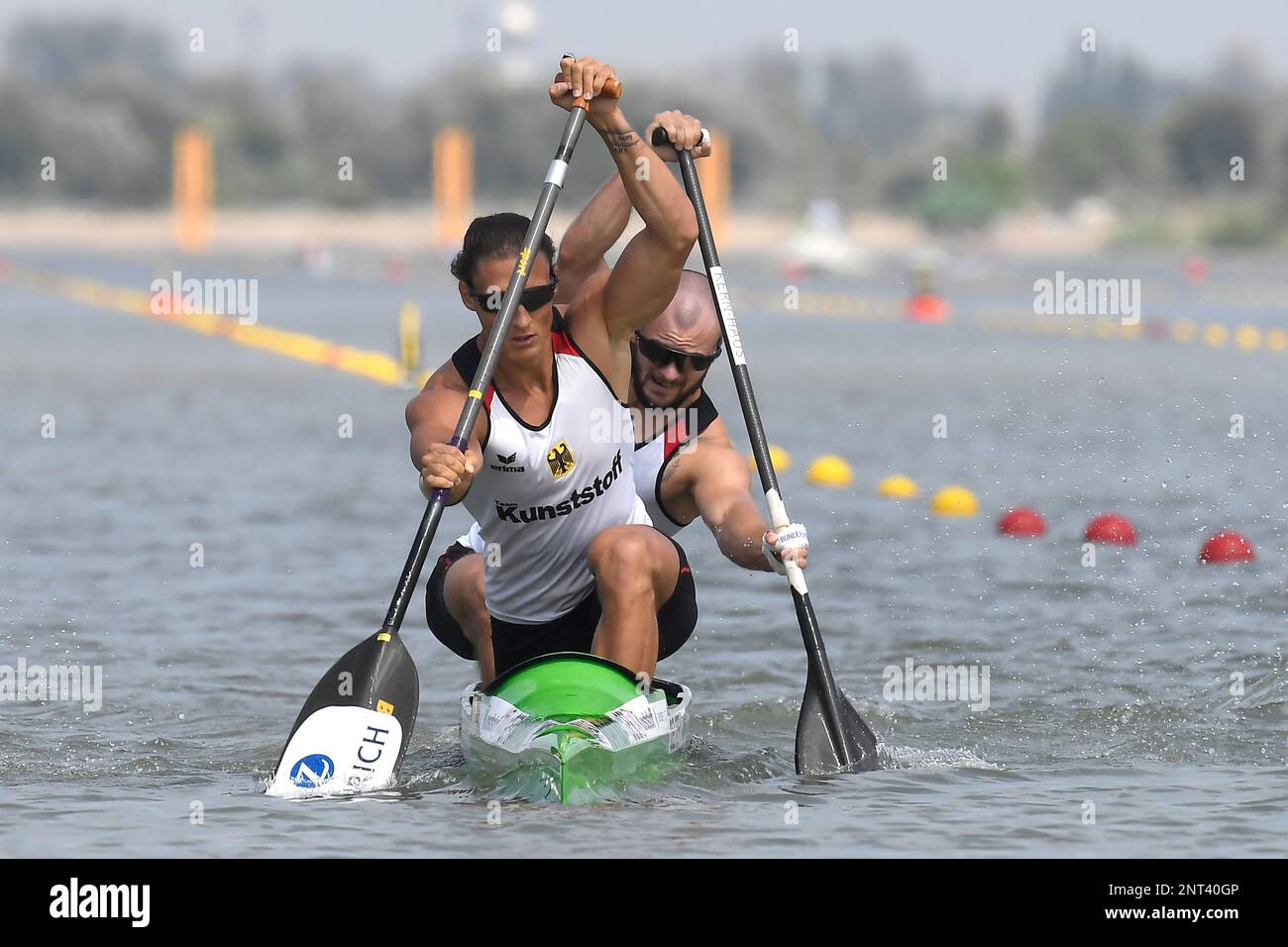 Yul Oeltze and Peter Kretschmer of Germany compete in the final of the ...