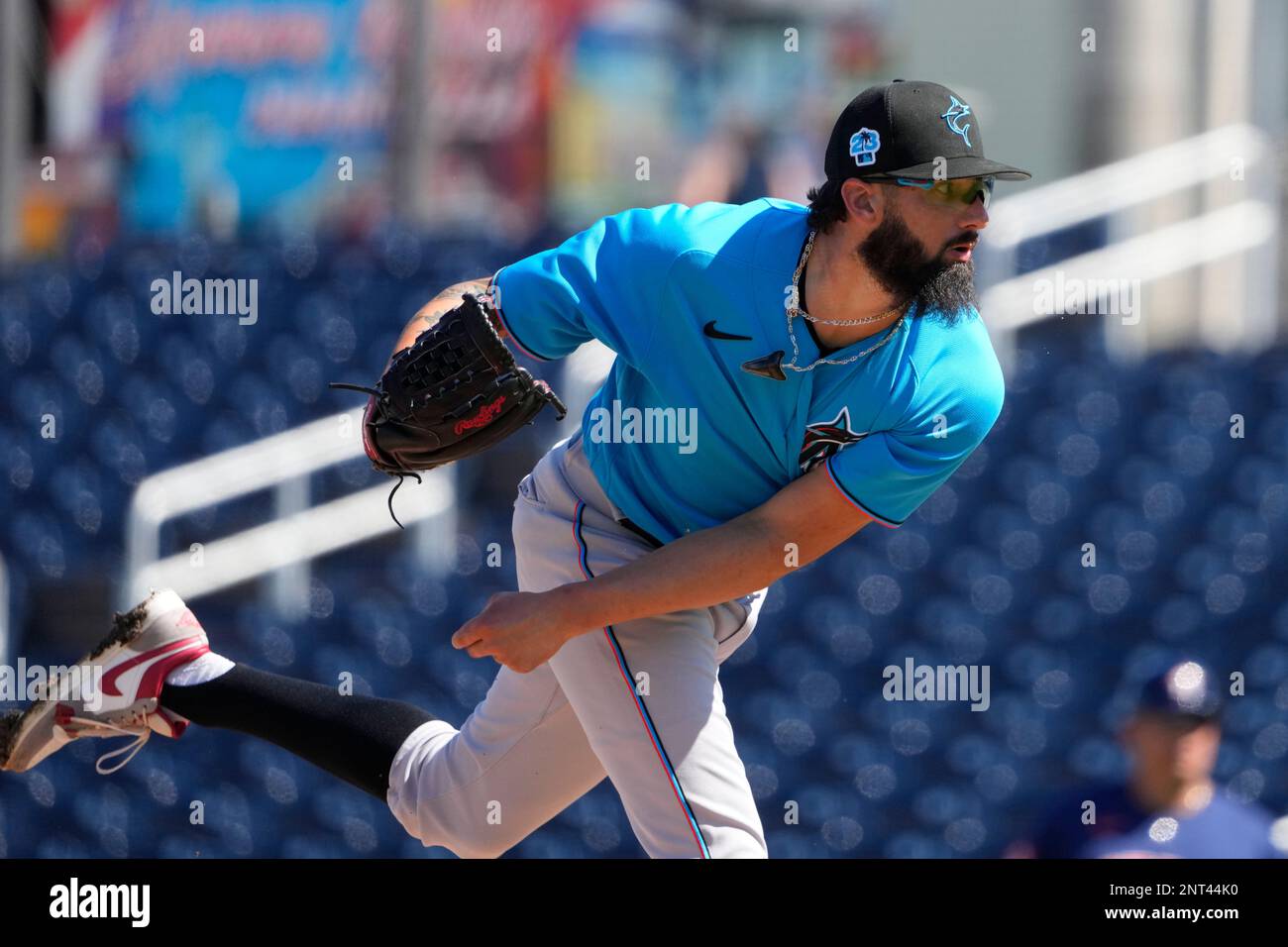 Miami Marlins pitcher Devin Smeltzer throws during the fourth inning of ...
