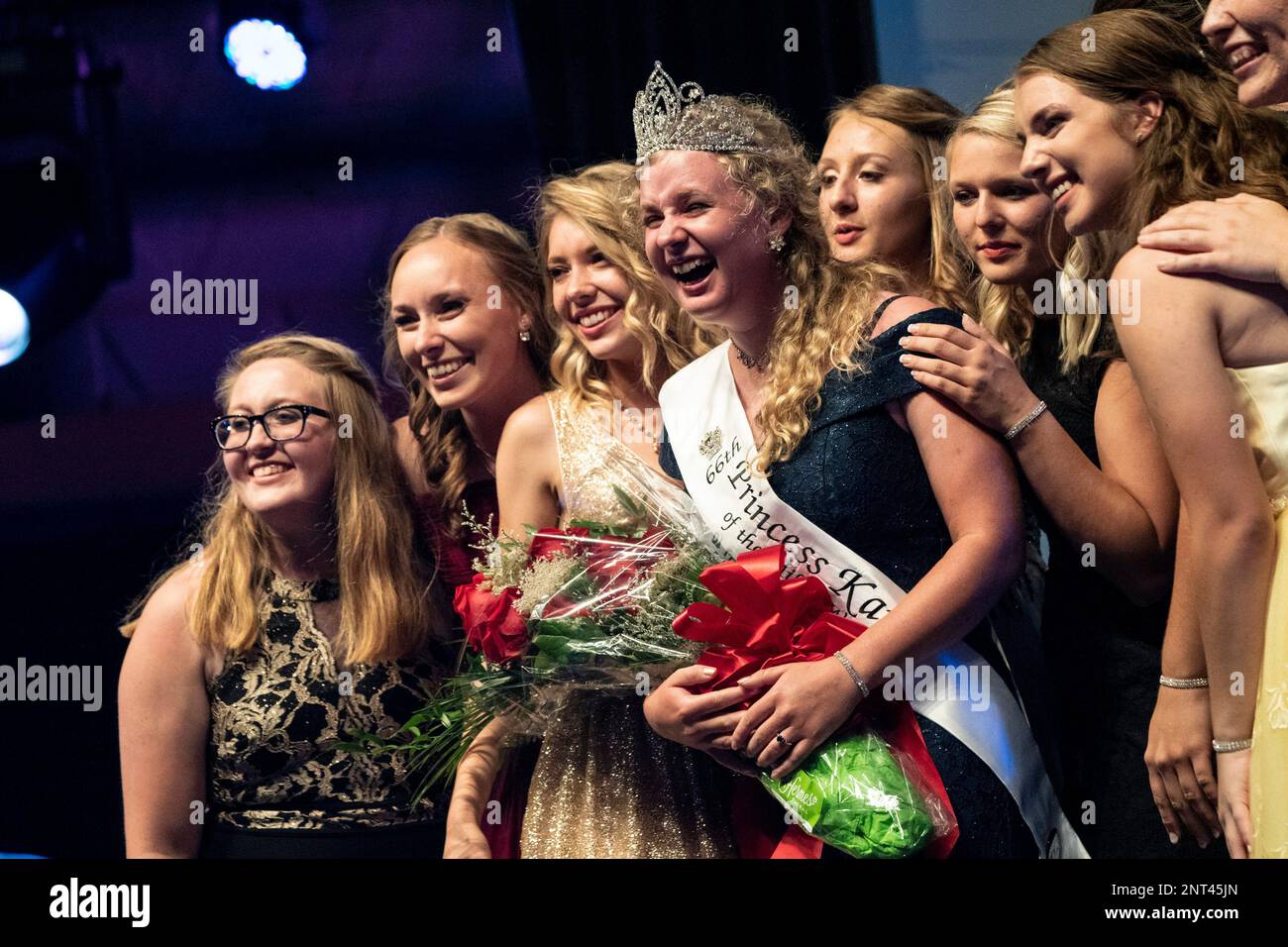 Amy Kyllo, of Byron, poses with the other contestants after she was ...