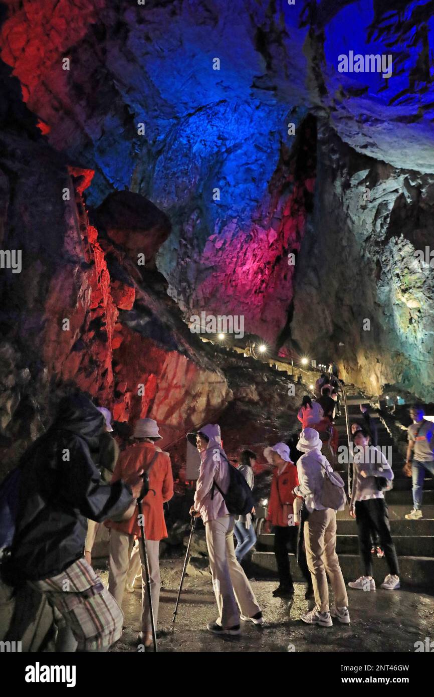 People visit Nippara Limestone Cave, one of the best karst limestone ...