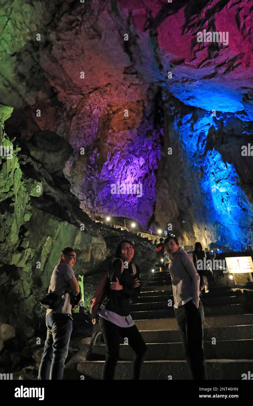 People visit Nippara Limestone Cave, one of the best karst limestone ...