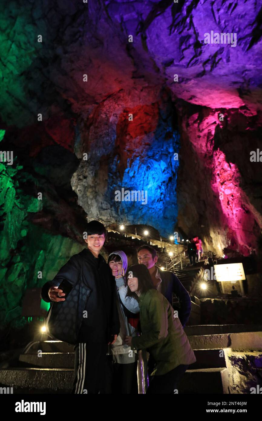 People visit Nippara Limestone Cave, one of the best karst limestone ...