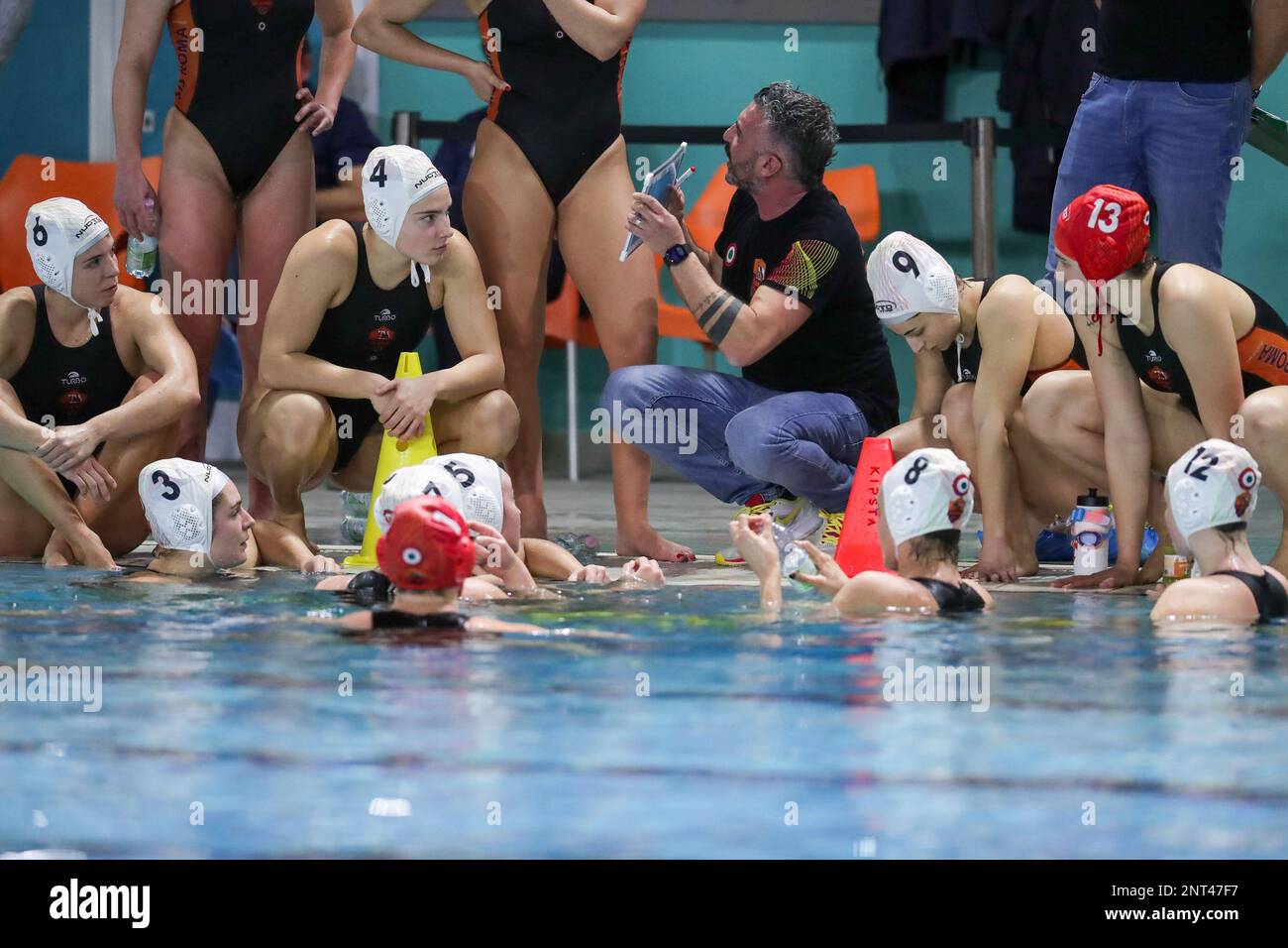 Polo Acquatico Frecciarossa, Rome, Italy, February 25, 2023, head coach ...