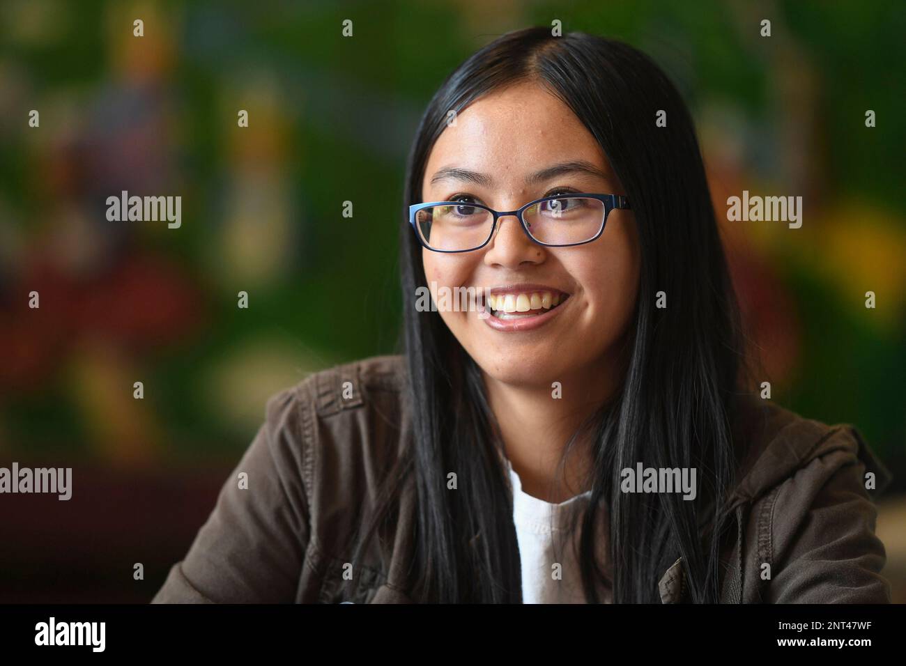 In this Aug. 15, 2019 photo, Charlene Zanoria speaks about her internship at Juneau Public ...