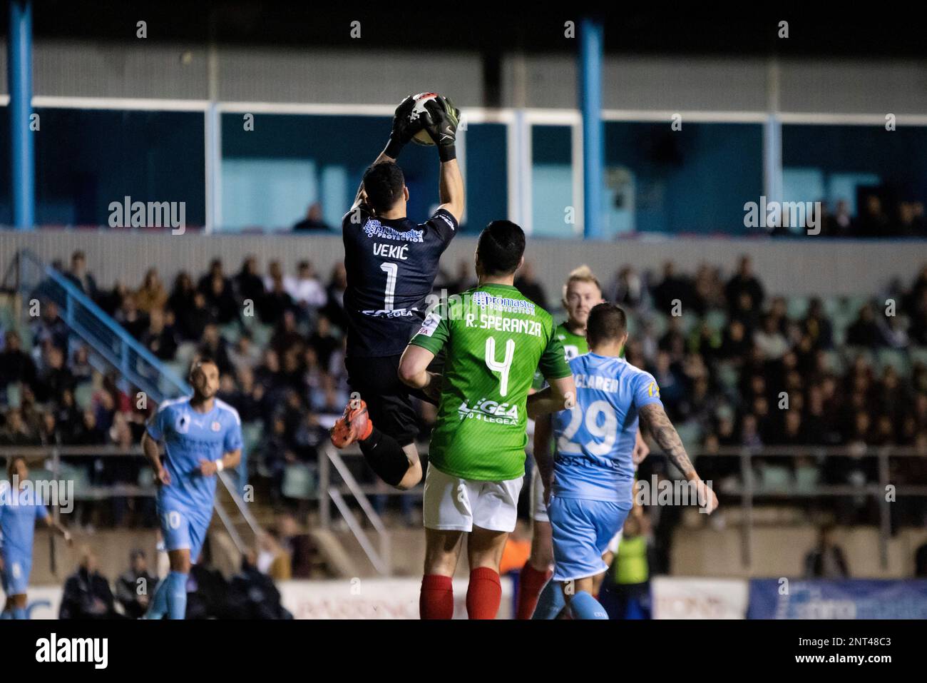 SYDNEY, AUSTRALIA - AUGUST 21: Marconi Stallions player Nenad Vekic (1 ...