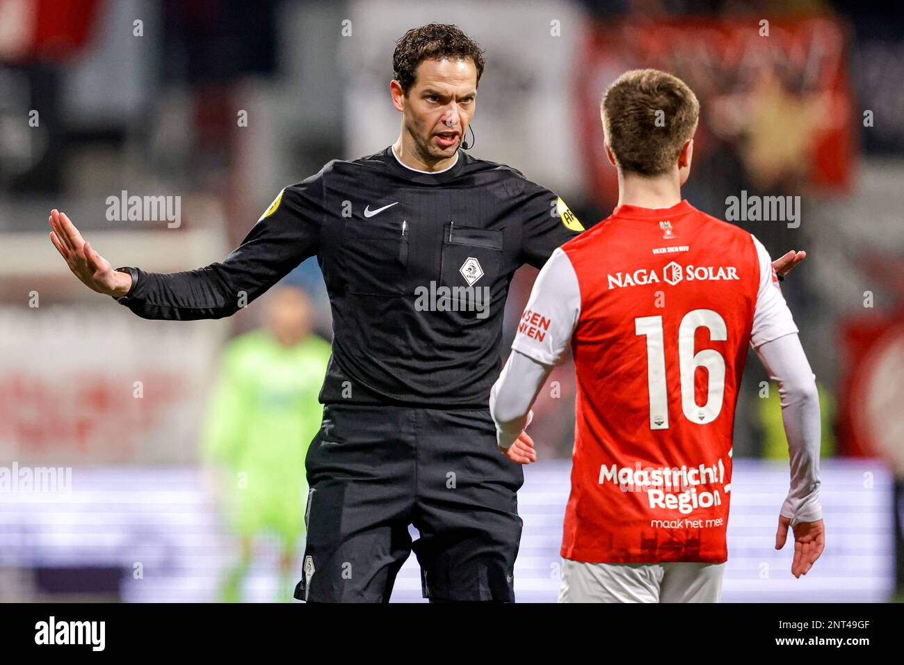 MAASTRICHT, NETHERLANDS - FEBRUARY 27: Referee Richard Martens during ...