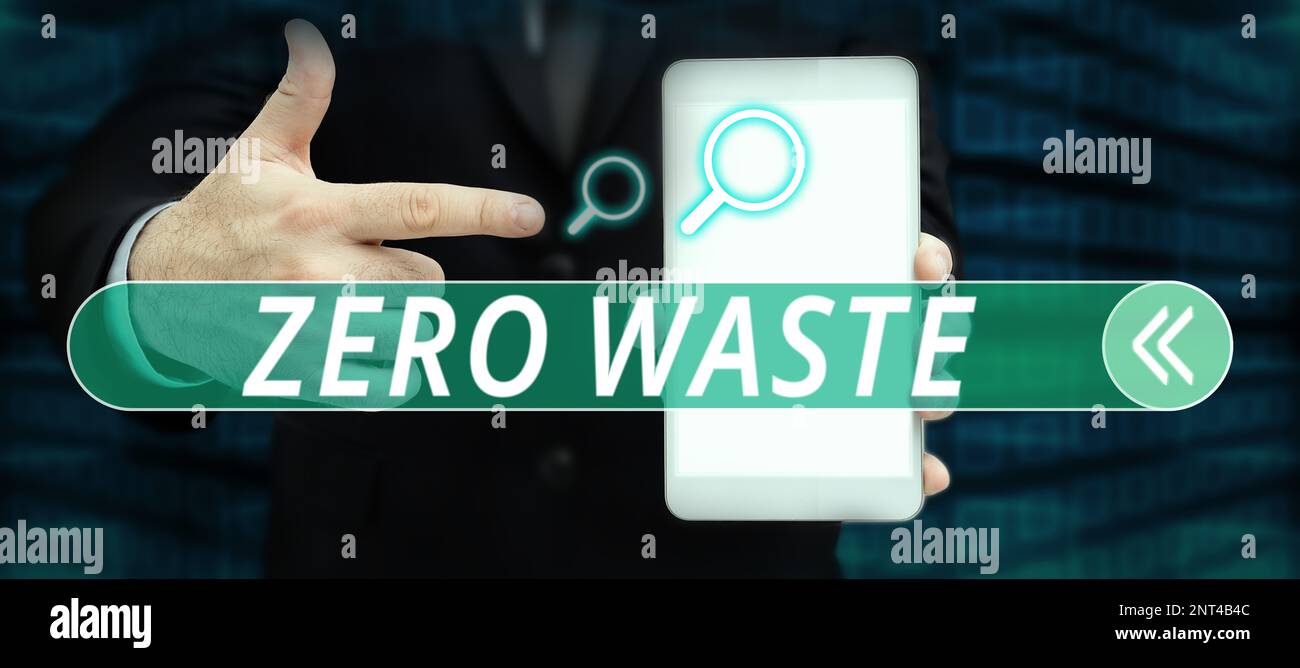 Inspiration showing sign Zero Waste. Business approach industrial responsibility includes ...