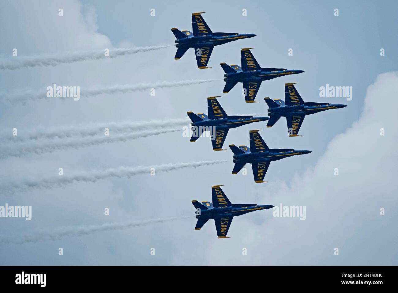 The U.S. Air Forces Blue Angels performing areal stunts at the 61st ...