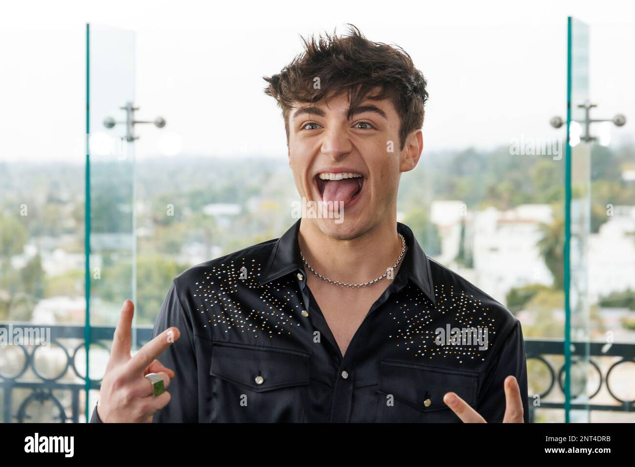 Asher Angel attends a photo call for "Shazam! Fury of the Gods" on Monday, Feb. 27, 2023, at The ...