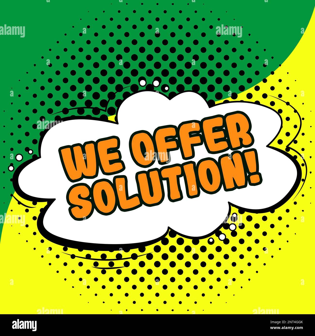 Conceptual display We Offer Solution. Concept meaning give means of solving problem or dealing ...