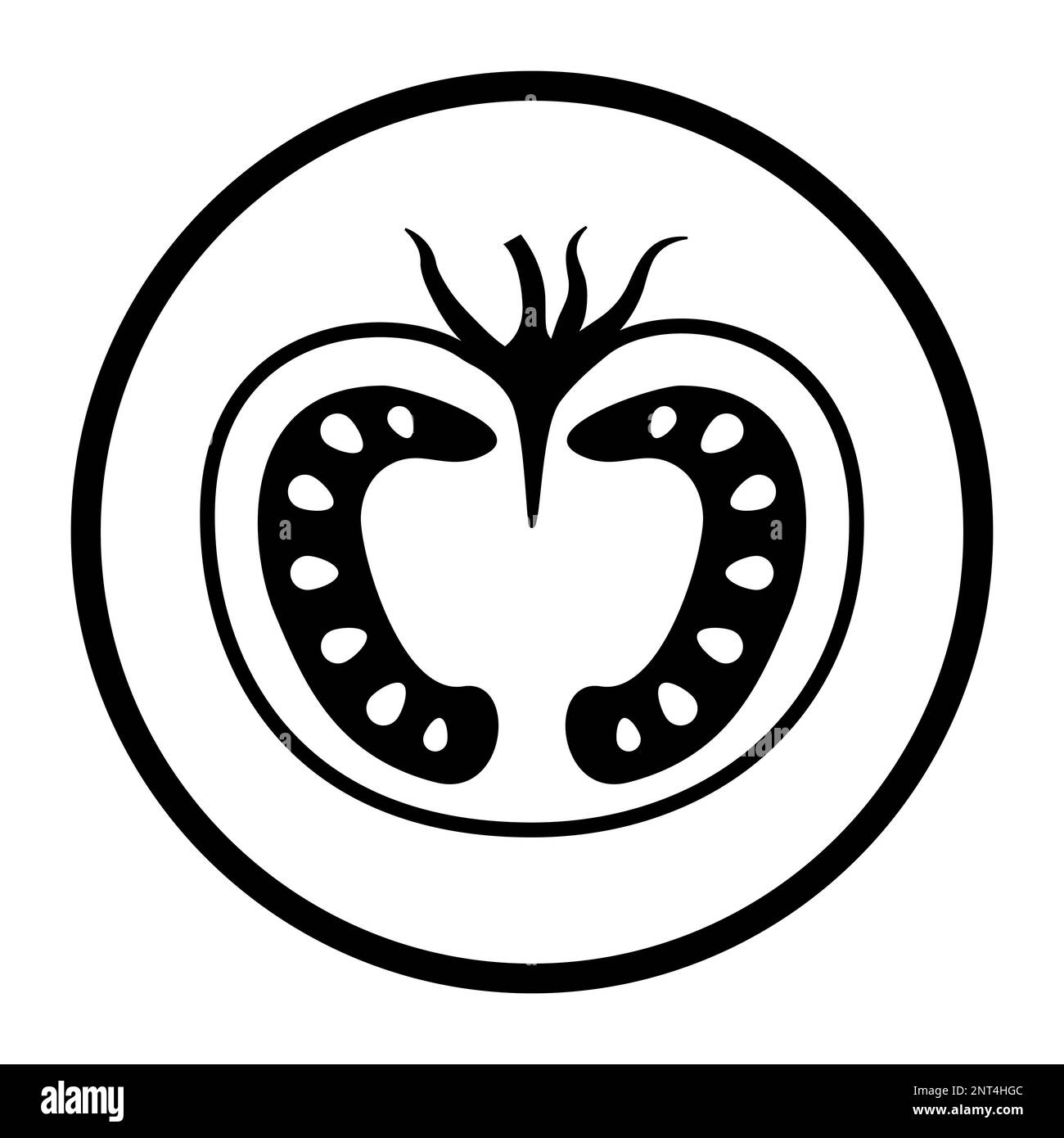 One color vector food, allergens and ingredients icon: tomato Stock ...