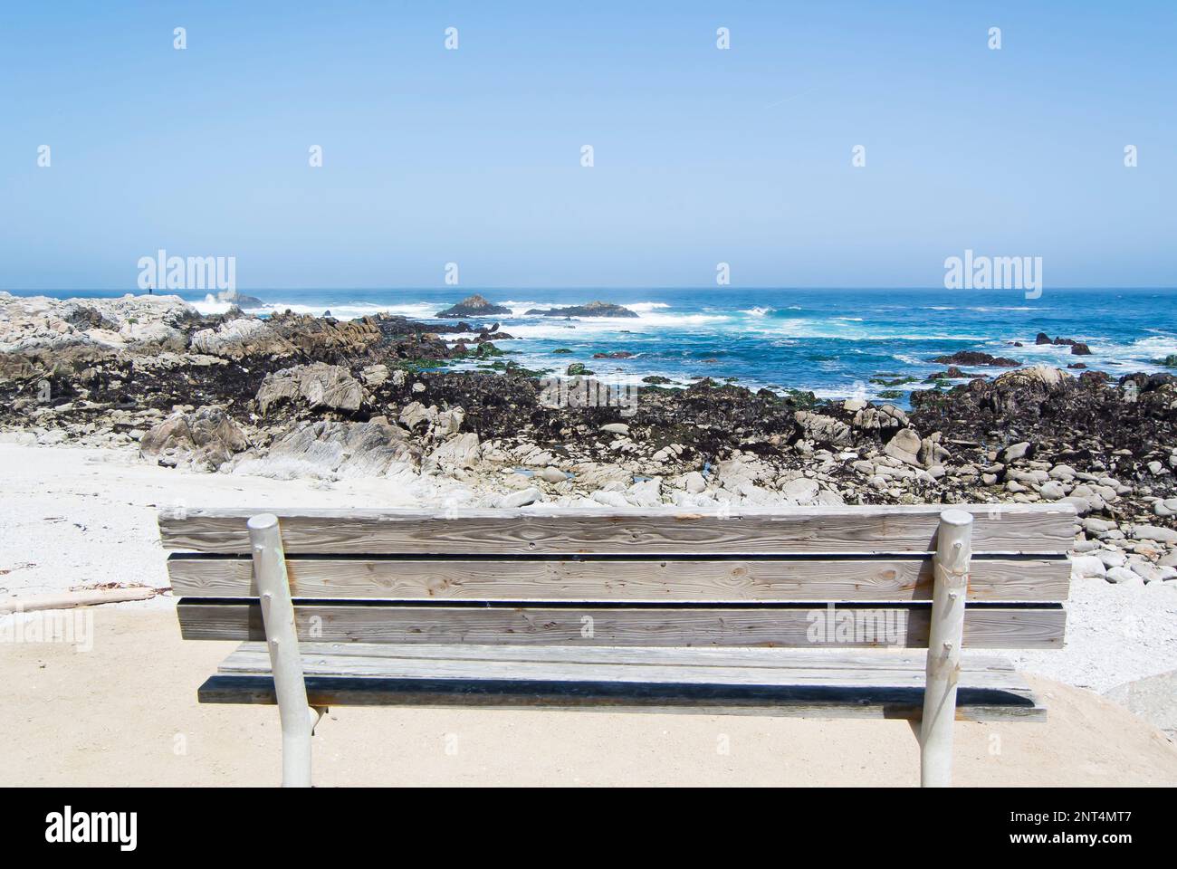Rear Facing Bench Looking Toward Ocean Stock Photo - Alamy