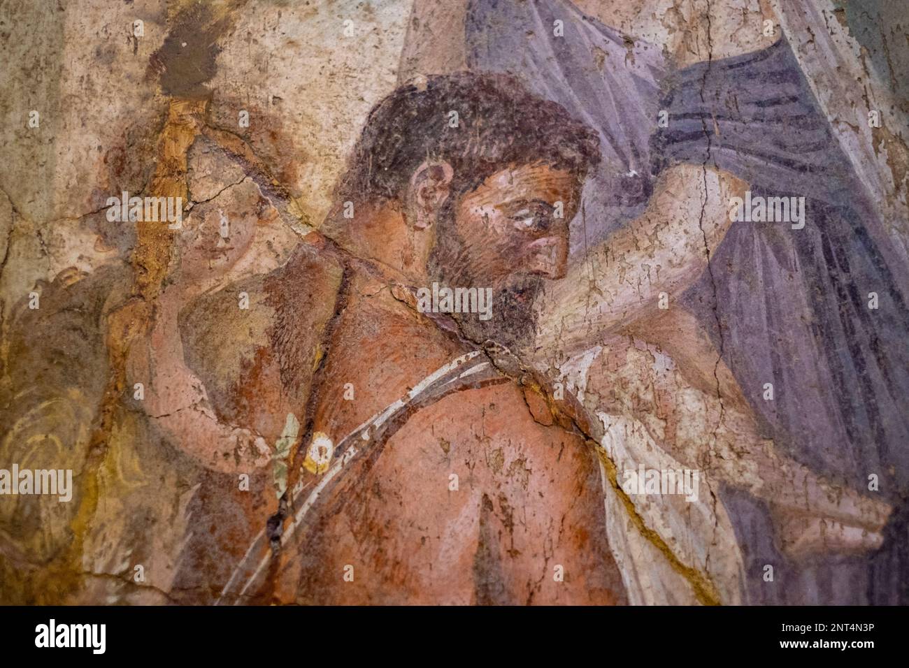 Roman frescoes paintings. Archeological Museum of Naples Stock Photo ...