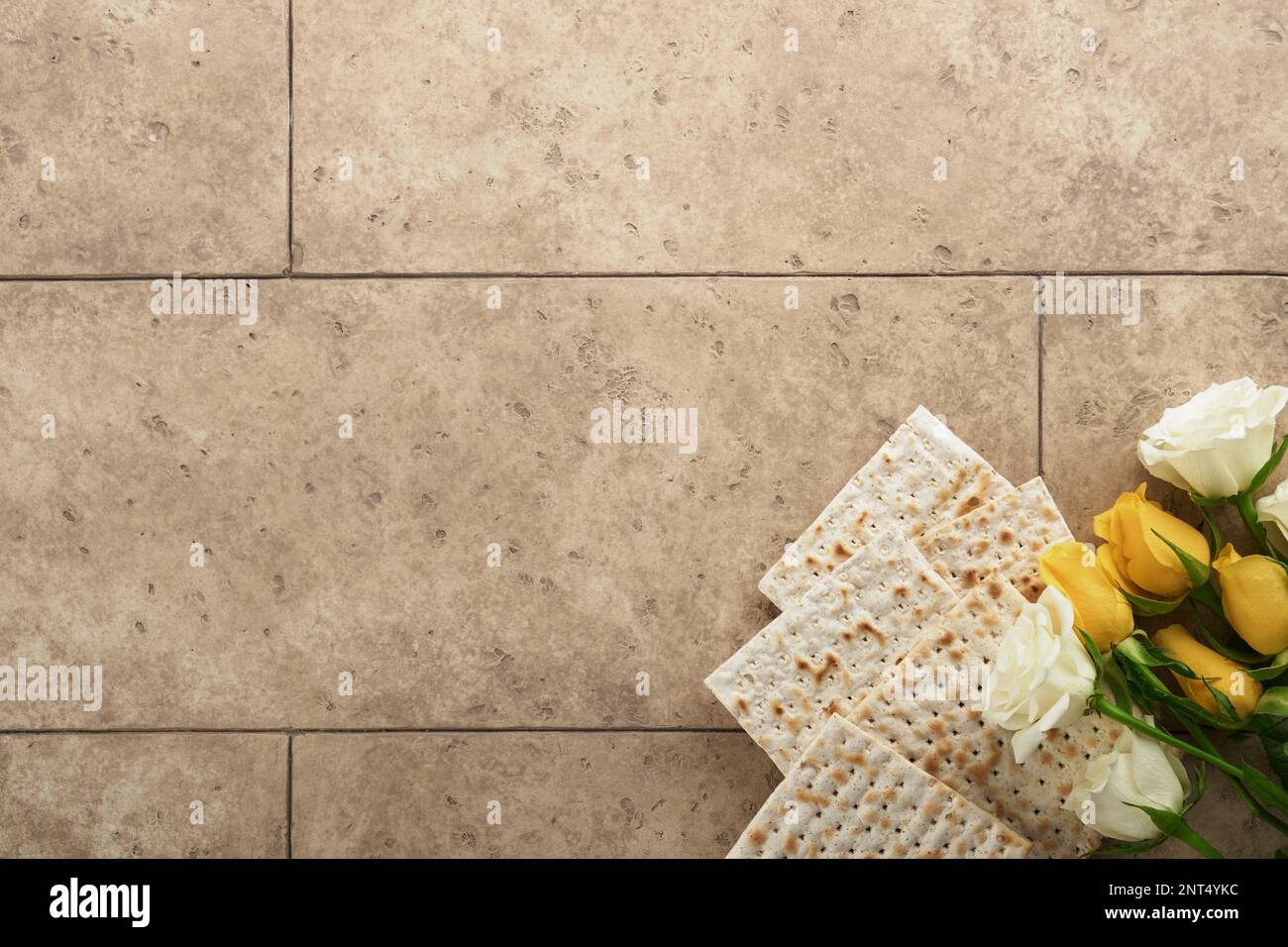 Passover celebration concept. Matzah, kosher red wine, walnut and white ...
