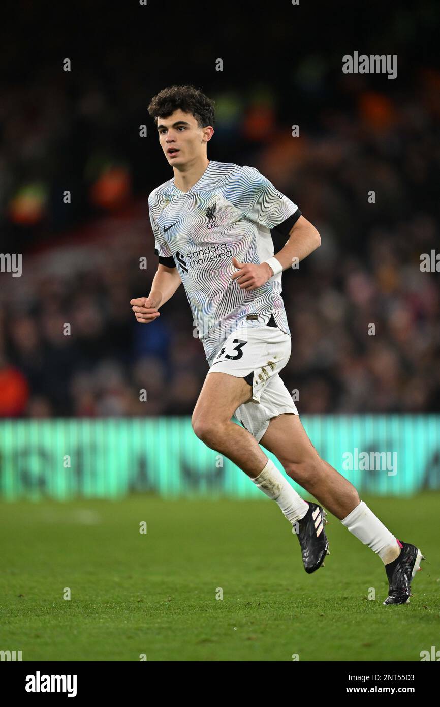 LONDON, ENGLAND - FEBRUARY 25: Stefan Bajcetic of Liverpool FC during ...