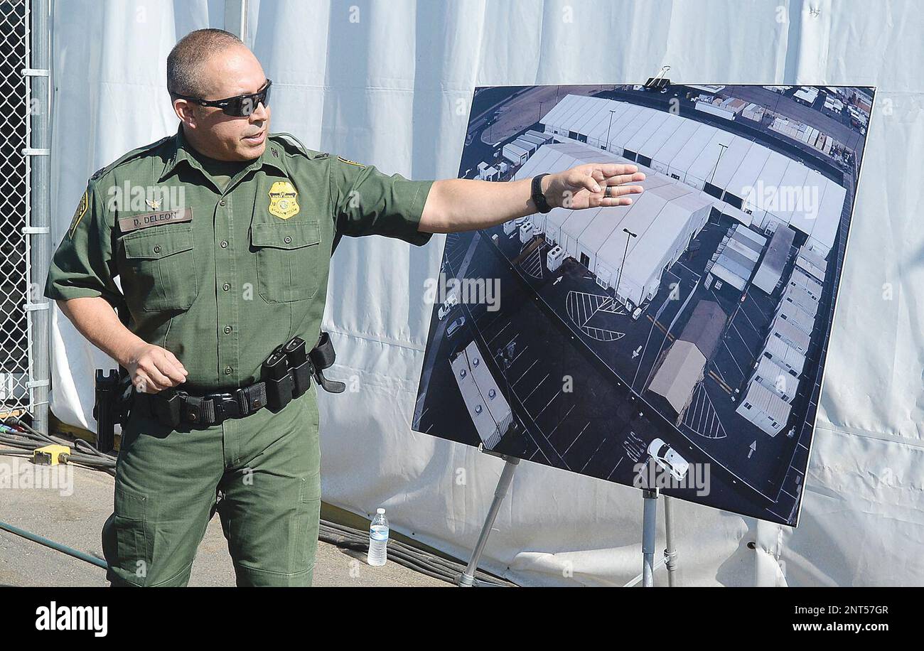 Desi DeLeon, U.S. Border Patrol Agent in Charge, describes the layout ...