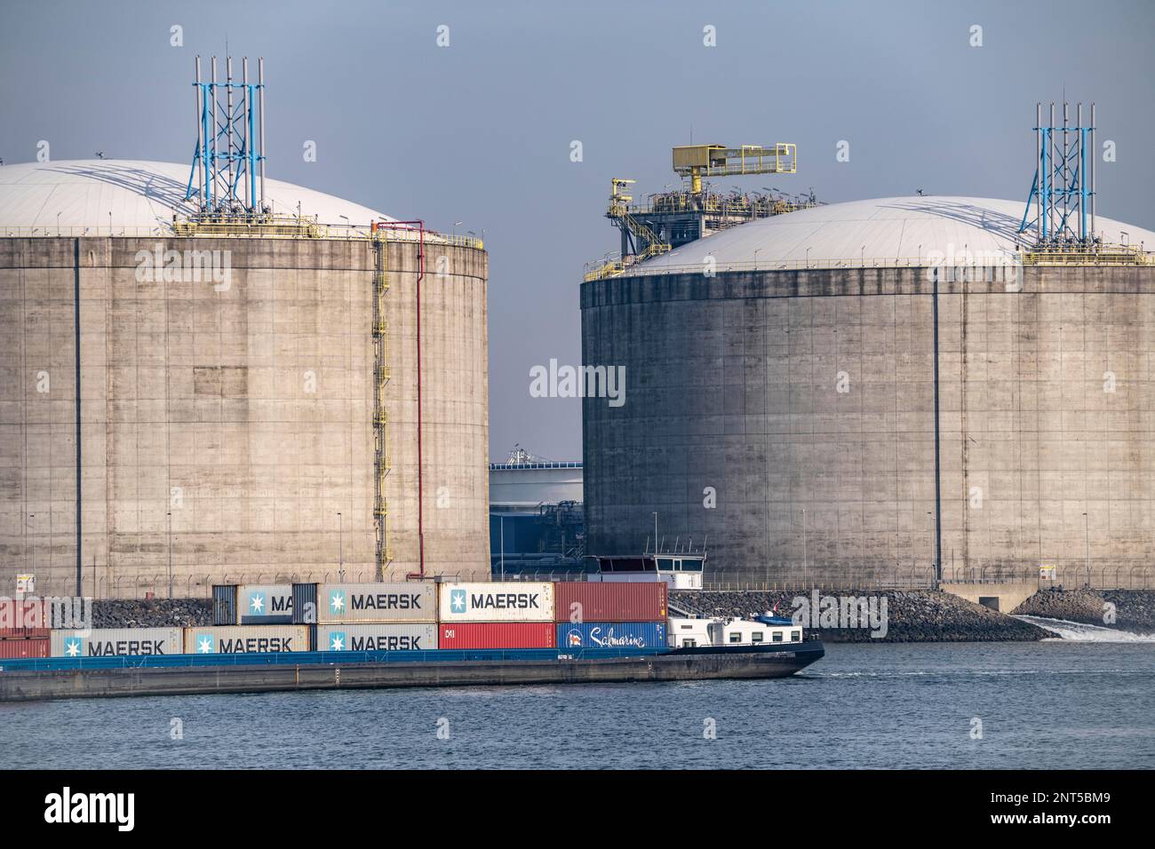 LNG import terminal Tanks for liquid natural gas in the seaport of Rotterdam, Maasvlakte ...