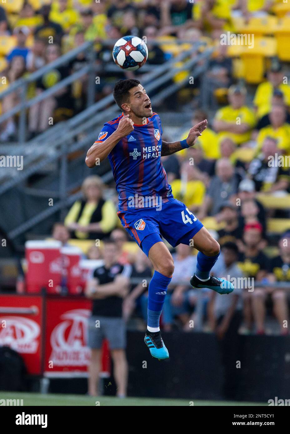 COLUMBUS, OH - AUGUST 10: FC Cincinnati midfielder Emmanuel Ledesma #45 ...