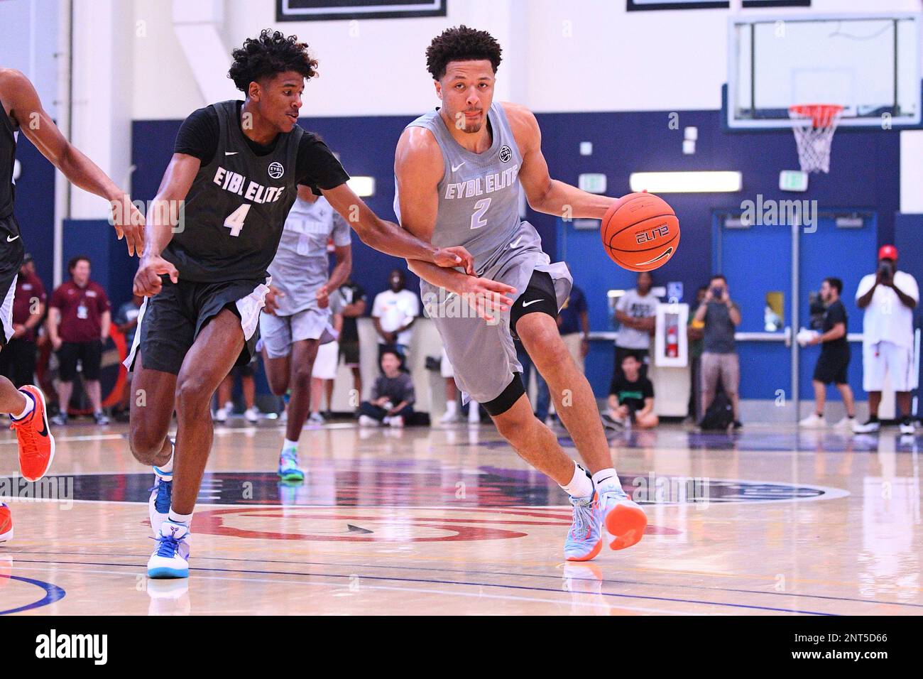 LOS ANGELES, CA - AUGUST 10: Cade Cunningham drives to the basket ...