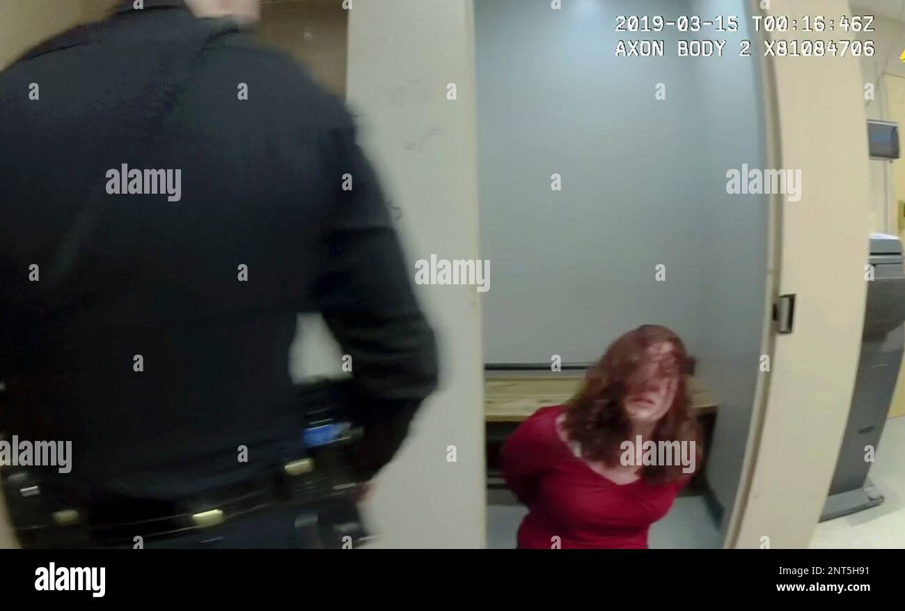 In this March 14, 2019, image taken from body camera video released by ...