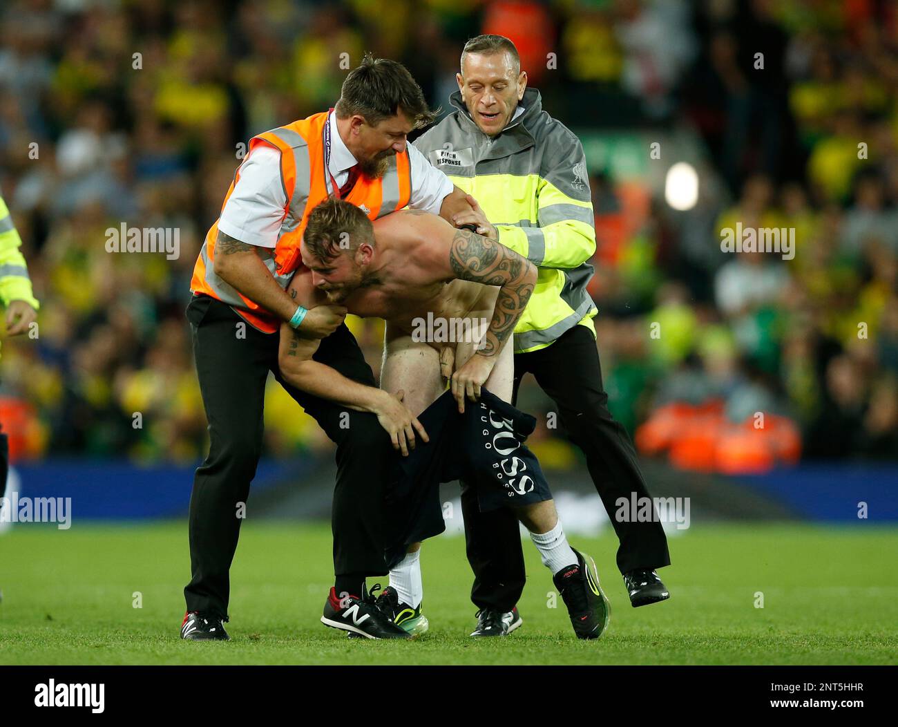 August 9, 2019, Liverpool, United Kingdom: A streaker interrupts play ...