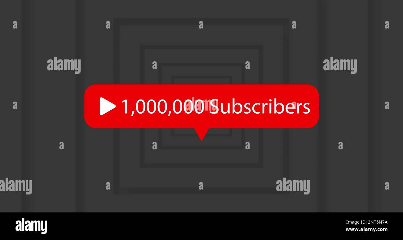 Composition of subscribers text and numbers on red speech bubble Stock ...