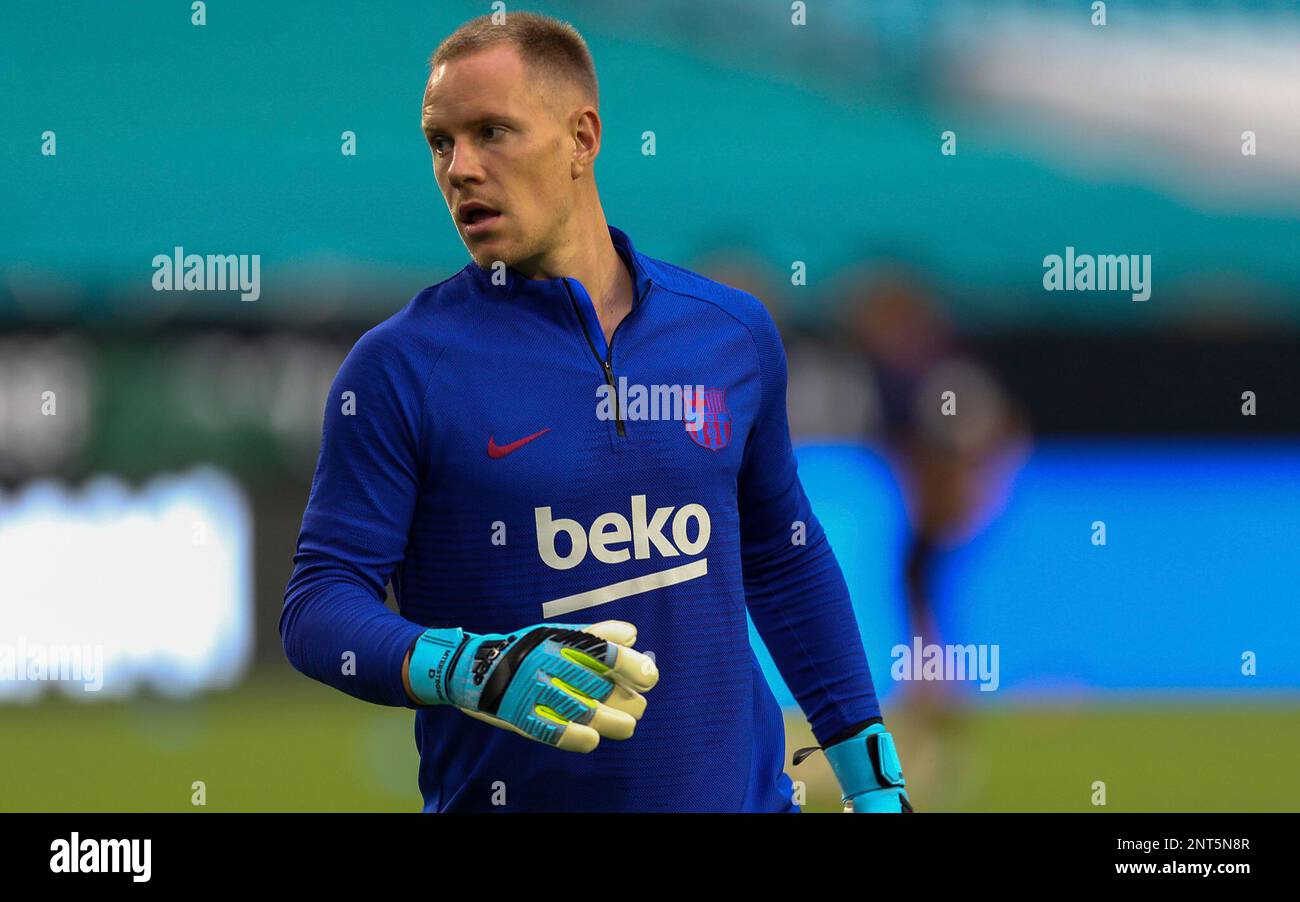 FC Barcelona goalkeeper Marc-Andre Stegen (1) during a La Liga-Serie A ...