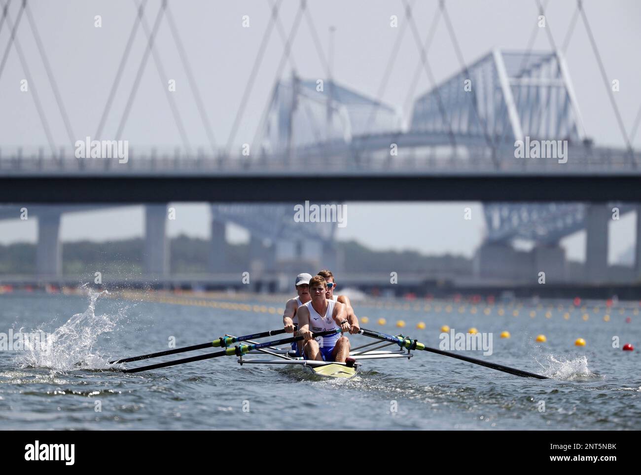 Great Britain's competitors sail during the World Rowing Junior ...