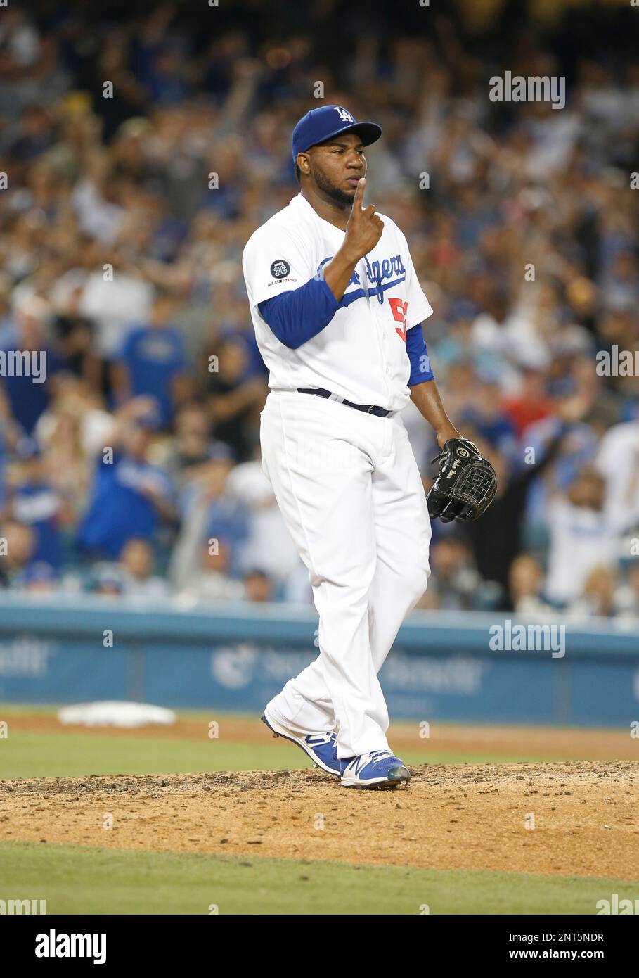 LOS ANGELES, CA - AUGUST 06: Los Angeles Dodgers pitcher Pedro Baez (52 ...