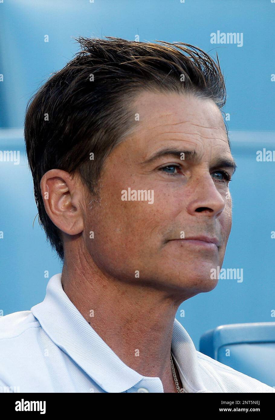 LOS ANGELES, CA - AUGUST 06: Actor Rob Lowe looks on during the game ...