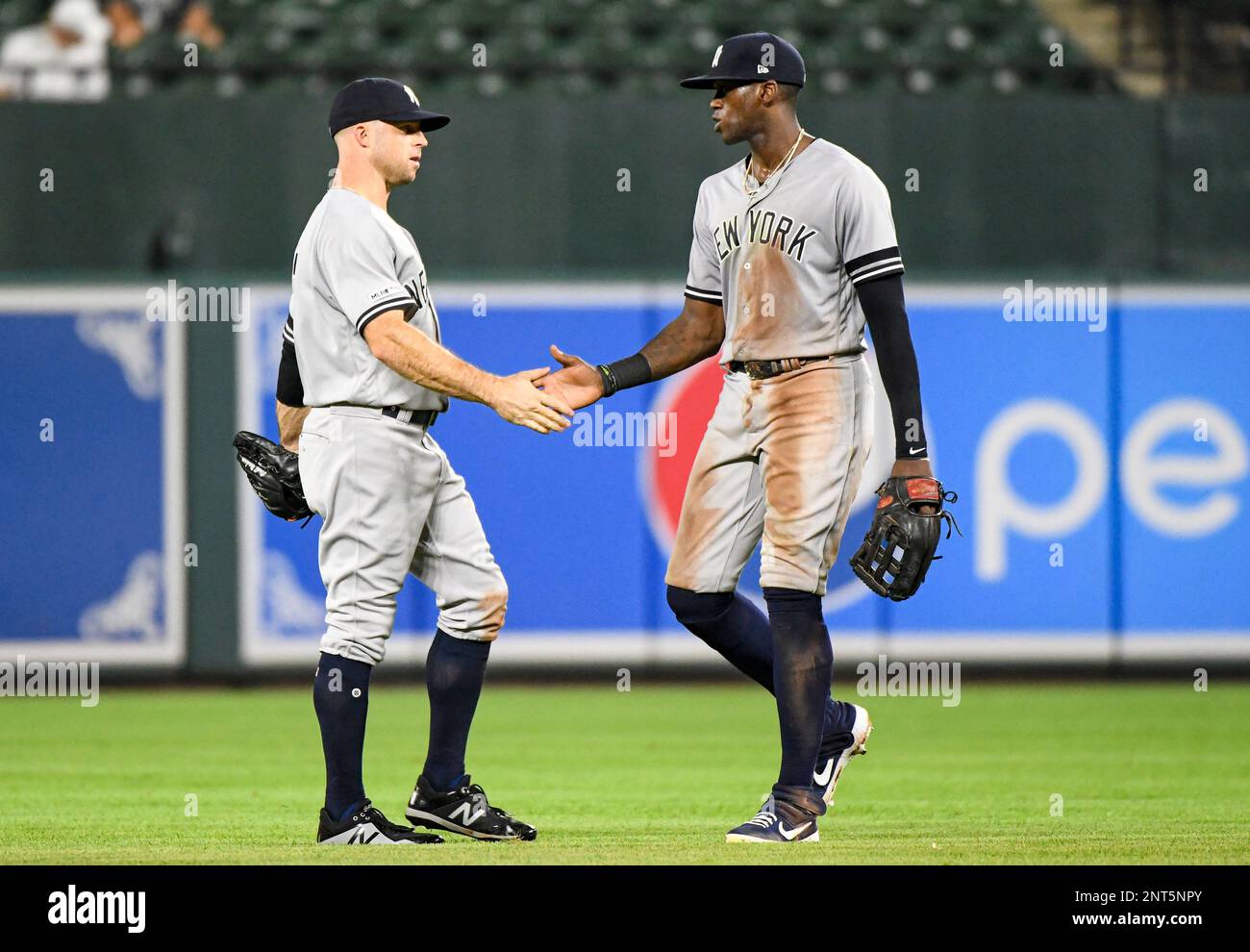 BALTIMORE, MD - AUGUST 7: New York Yankees center fielder Brett Gardner ...