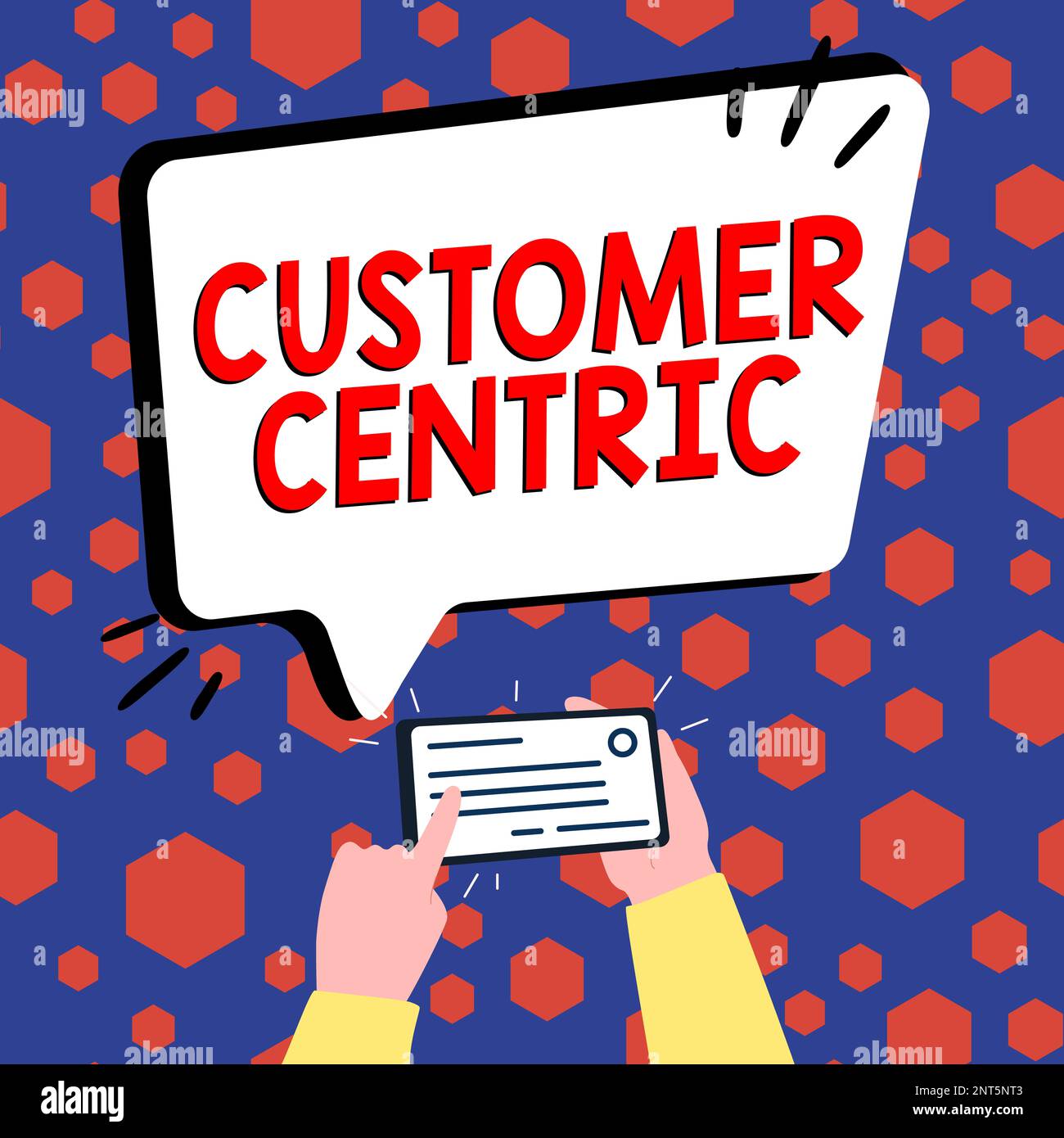 Sign Displaying Customer Centric Word For Process Of Looking After
