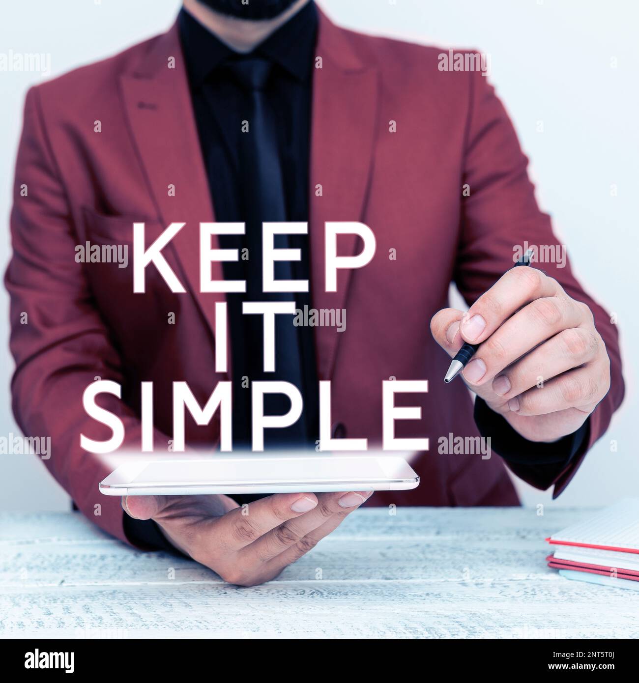 Conceptual display Keep It Simple. Business showcase Easy to toss ...