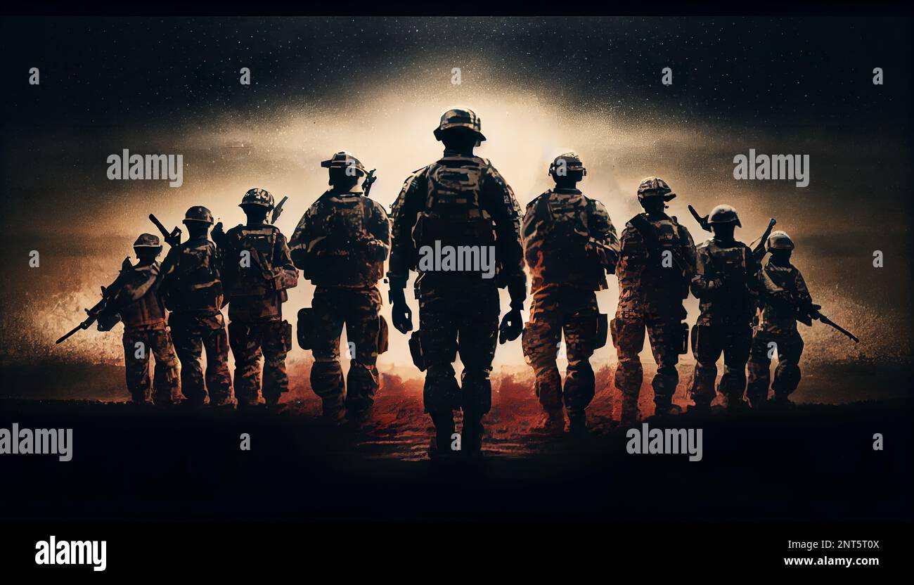 Walking army soldier helmet rifle protection hi-res stock photography ...