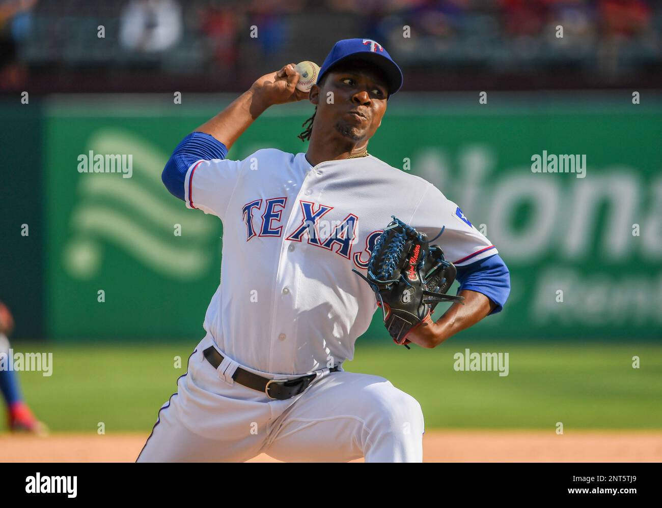 August 04, 2019: Texas Rangers relief pitcher Raphael Montero #48 ...