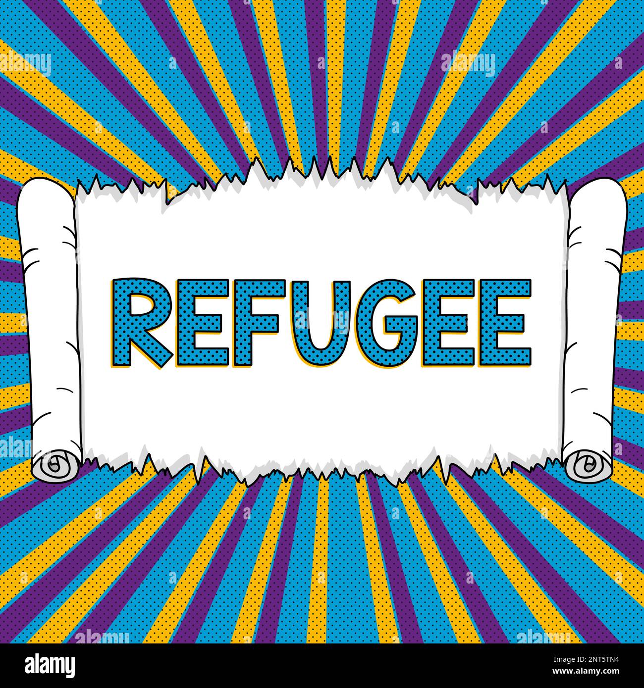 Hand writing sign Refugee. Internet Concept refer to movements of large ...