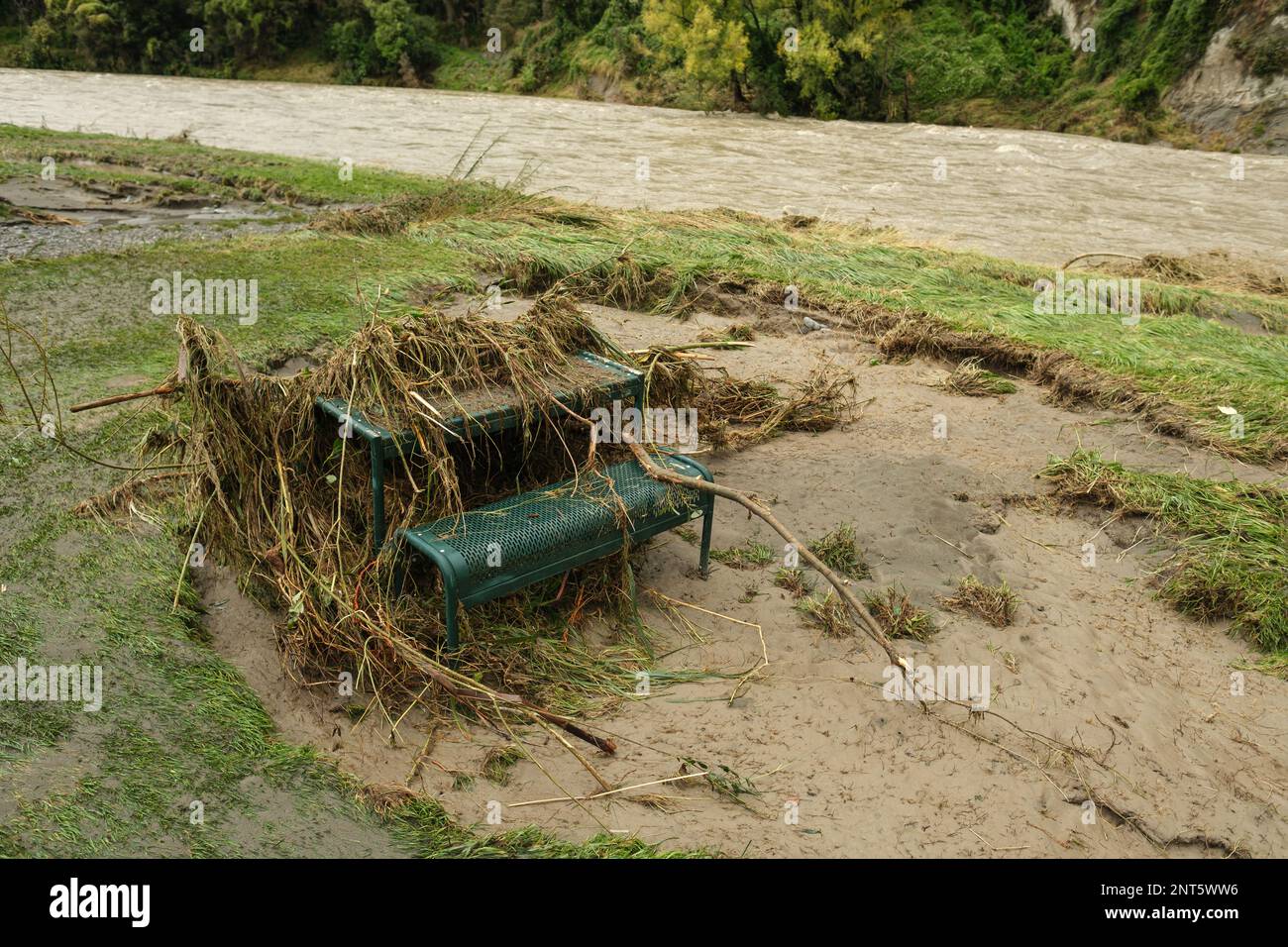 Aftermath of Cyclone Gabrielle as the Rangitikei River floodwaters ...