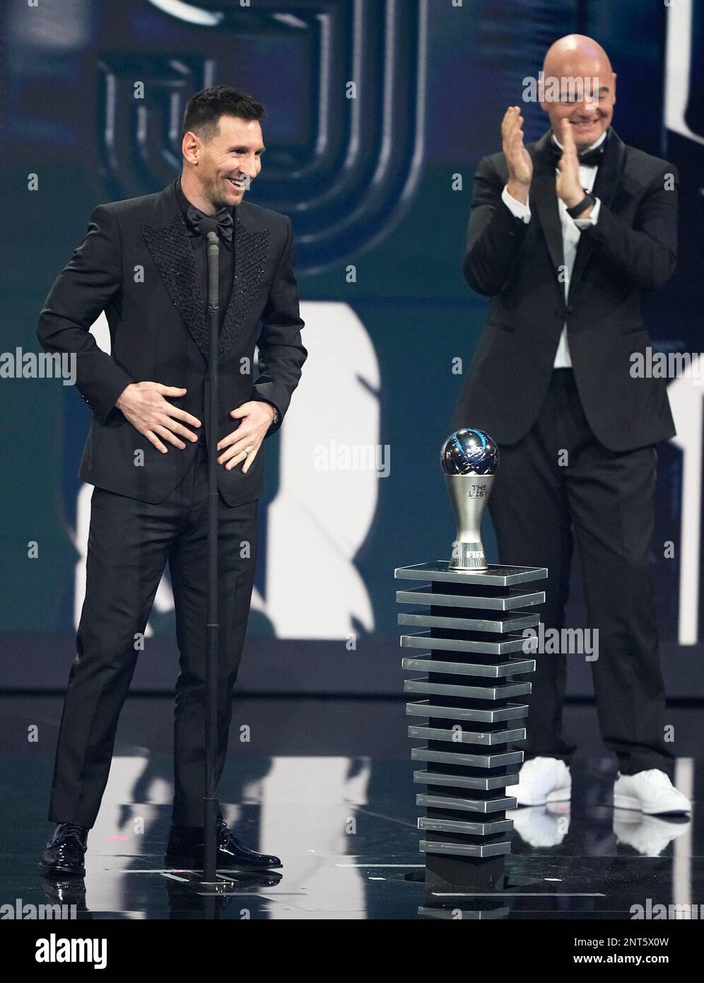 Argentina's Lionel Messi speaks after receiving the Best FIFA Men's ...