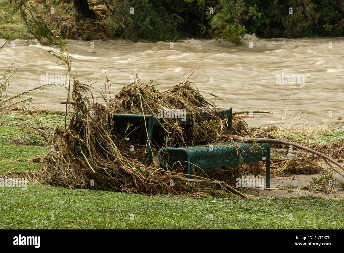 Aftermath of Cyclone Gabrielle as the Rangitikei River floodwaters ...