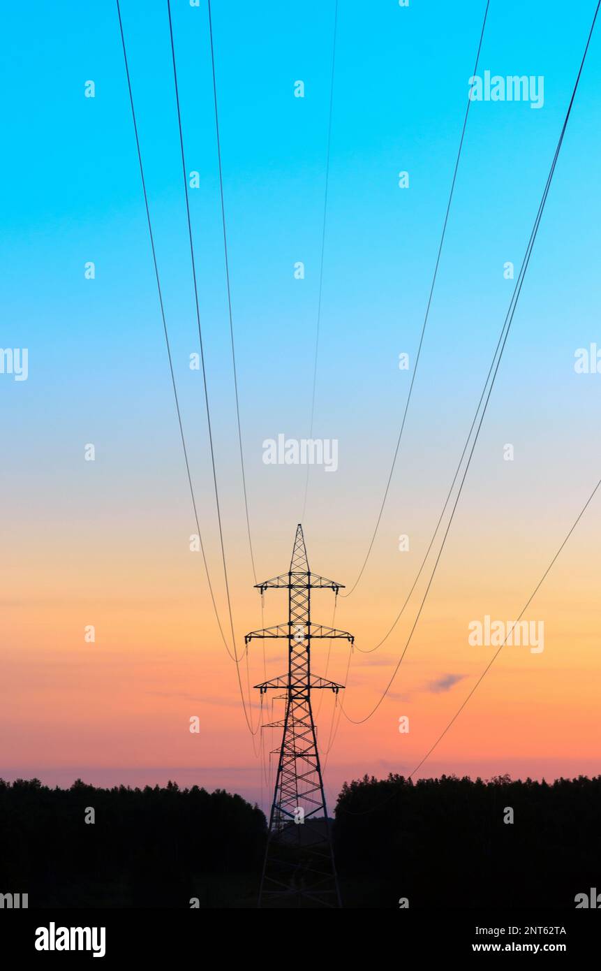 End anchor support overhead power lines with wires is on the horizon on ...