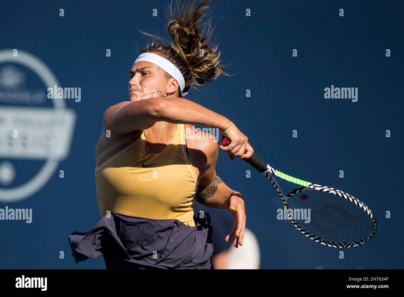 August 4, 2019: Aryna Sabalenka (BLR) in action where she was defeated ...